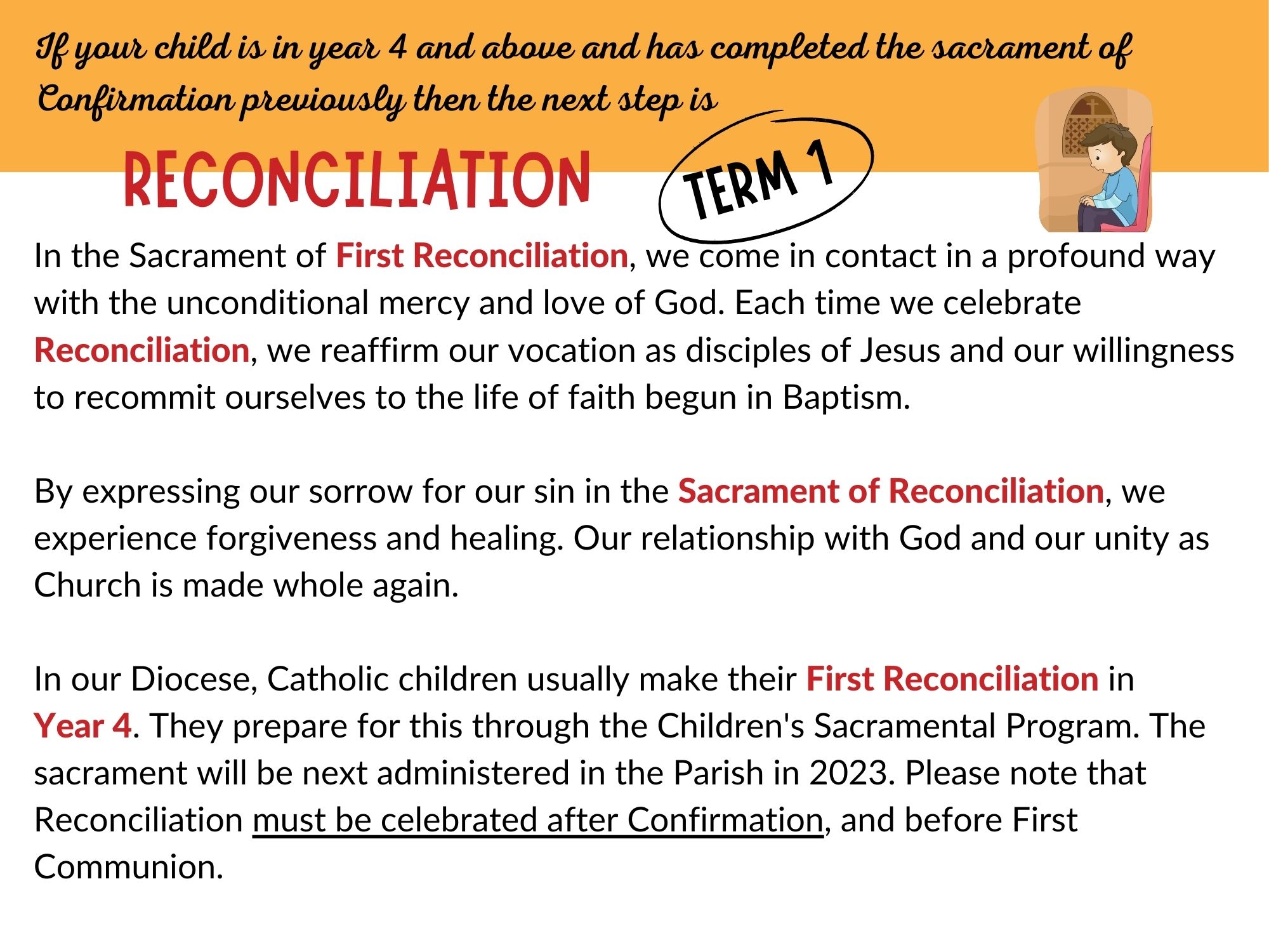First Reconciliation - Catholic Diocese of Broken Bay