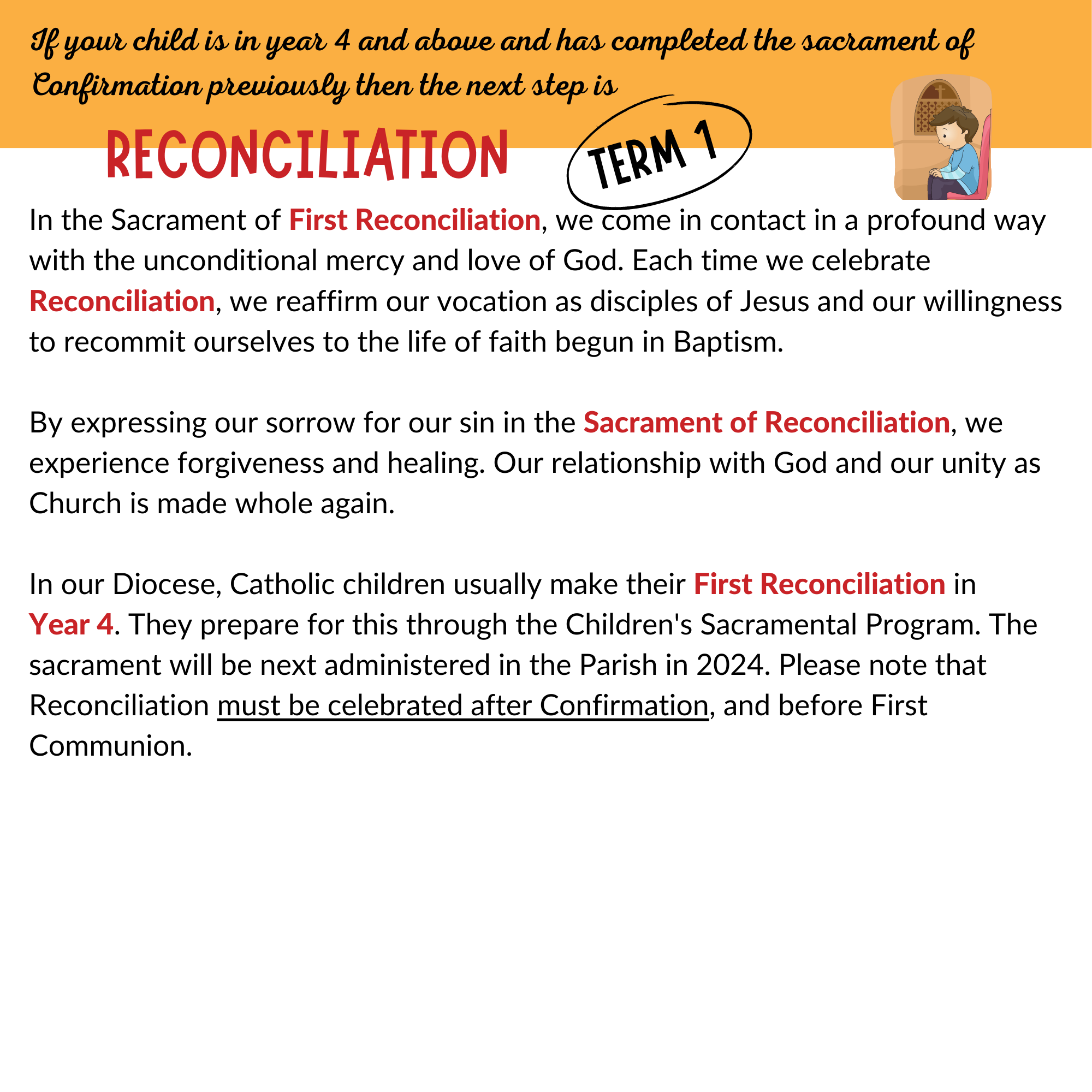 First Reconciliation - Catholic Diocese of Broken Bay