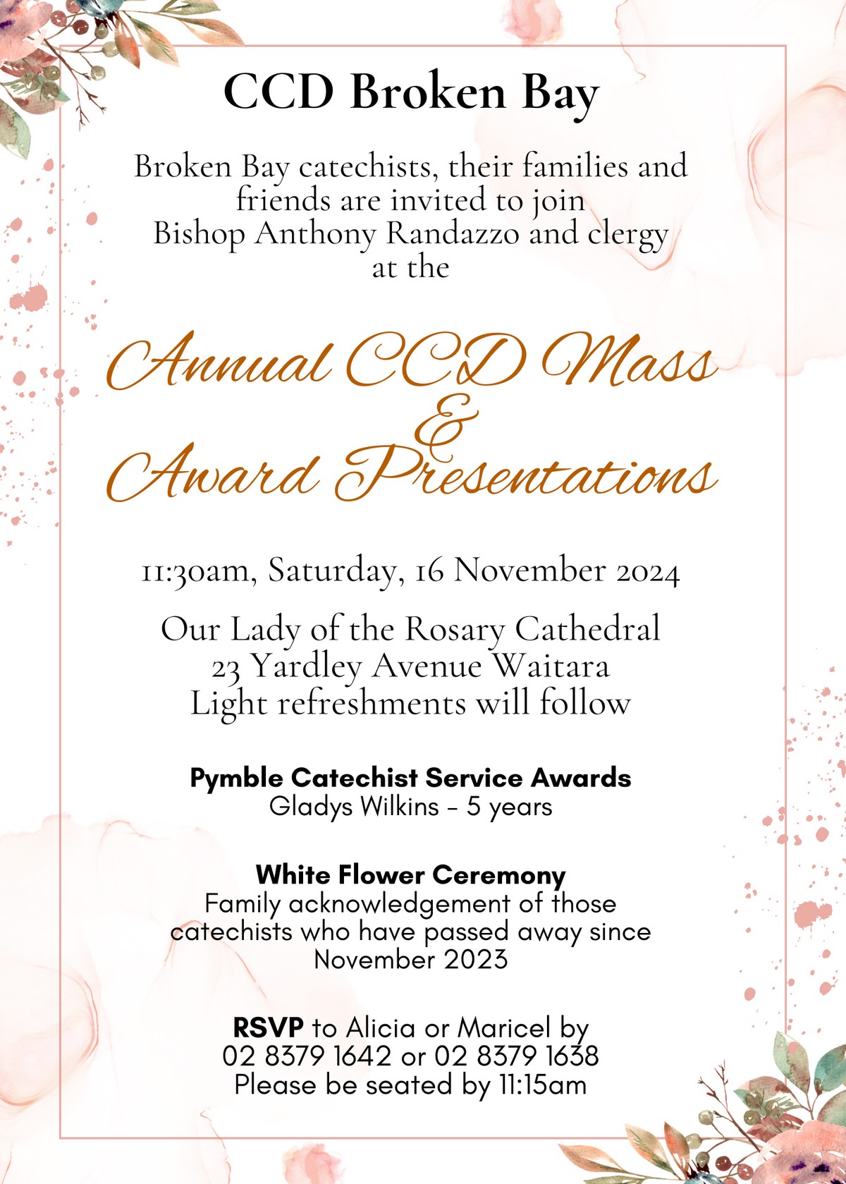 CCD Annual Mass - Catholic Diocese of Broken Bay