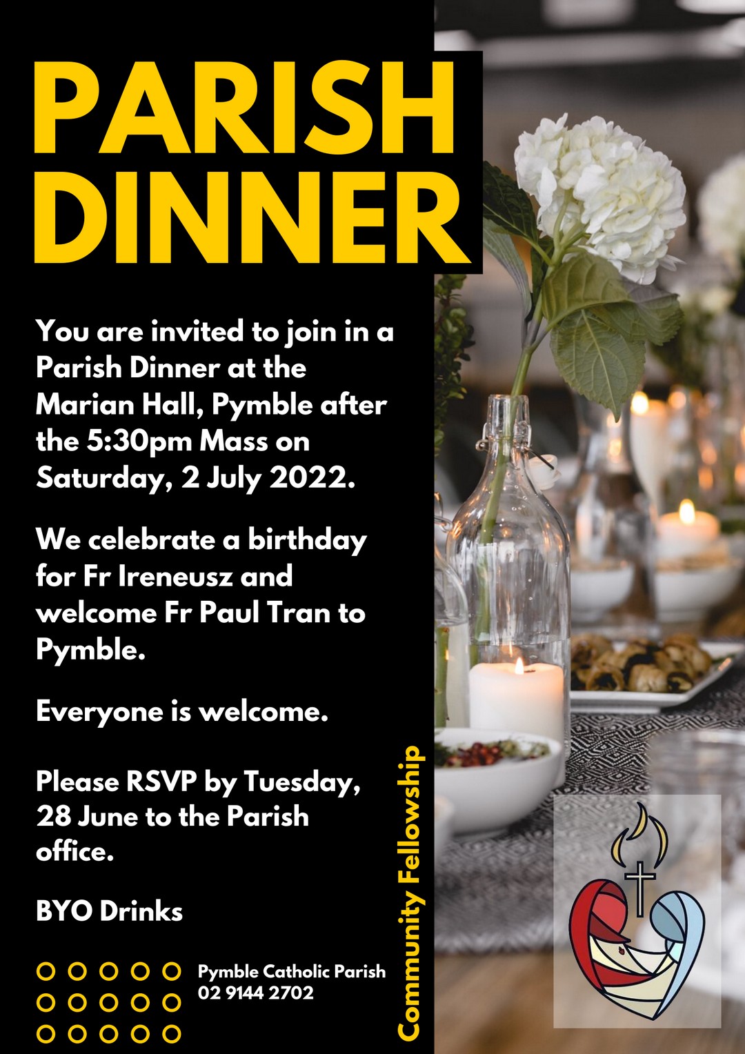 Welcome Dinner - Catholic Diocese of Broken Bay