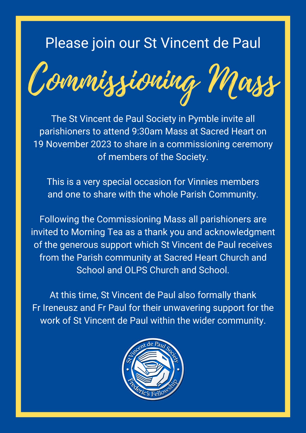 Commissioning Mass - Catholic Diocese of Broken Bay