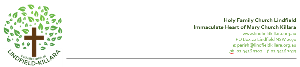 New Parishioner's Information Form - Catholic Diocese of Broken Bay