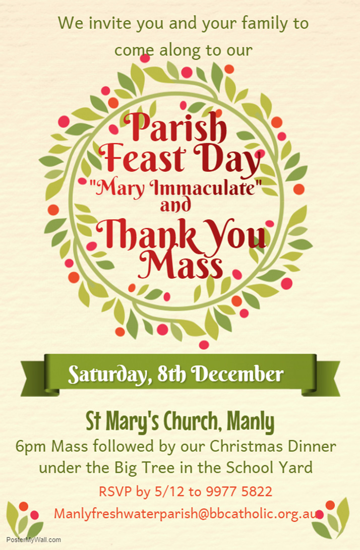Parish Feast Day - St Mary's Church, Manly - Catholic Diocese of Broken Bay